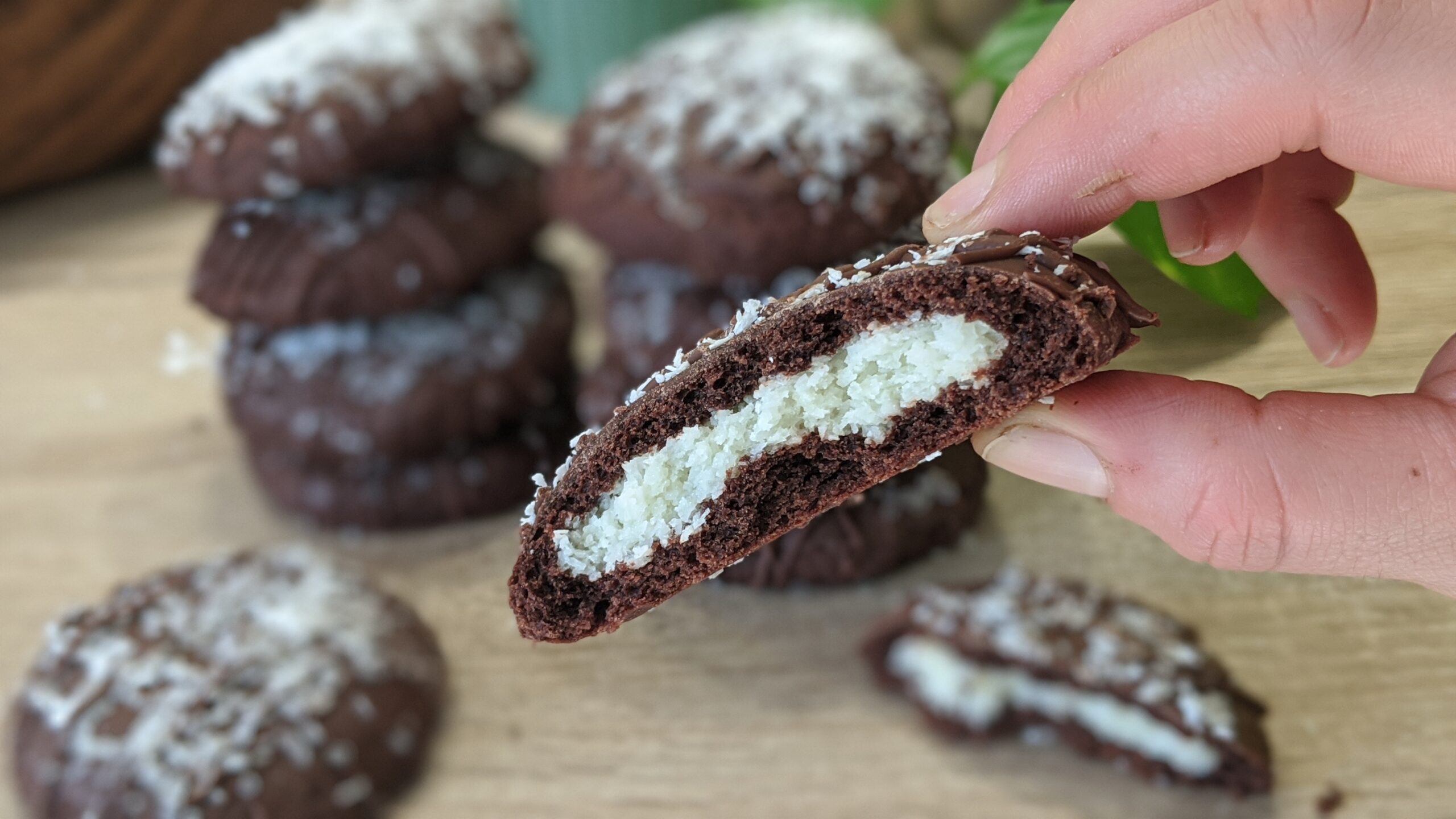 Chocolate Cookies with Coconut Filling - CookingFantasies