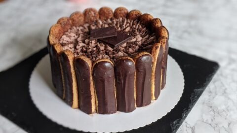 No-Bake Chocolate Charlotte Cake Recipe - CookingFantasies