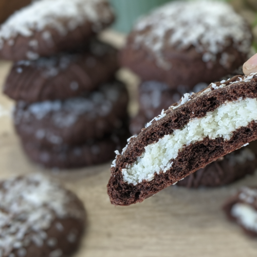 Chocolate Cookies with Coconut Filling - CookingFantasies